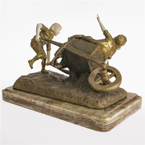 Demétre H. Chiparus | children in a wheelbarrow (Circa 1925) | MutualArt