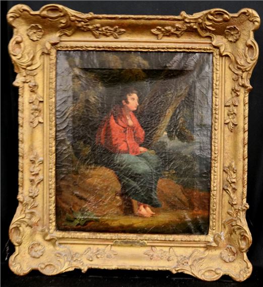 Edward Bird | Barefoot Man Wrapped in Red and Blue Cloaks | MutualArt