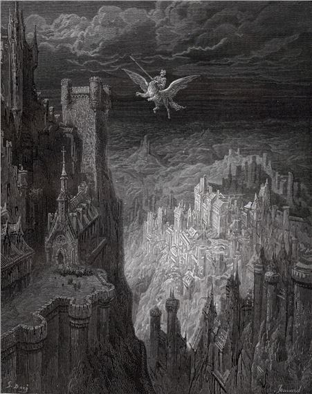 Gustave Doré | Astolfo Travels Over Many Lands on the Hippogriff (1880 ...