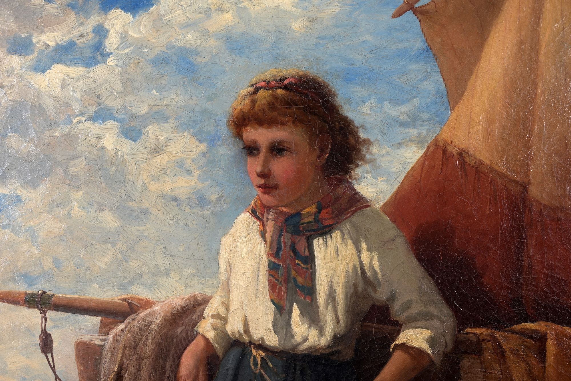 Edward Moran | French Fisher Girl | MutualArt