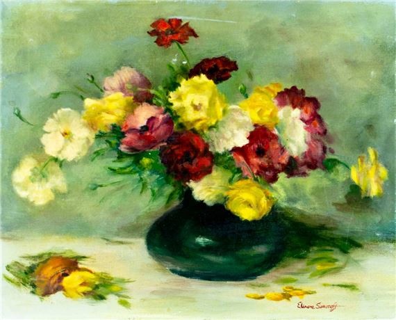 Elinore Simonoff | Still Life with Vase of Flowers | MutualArt