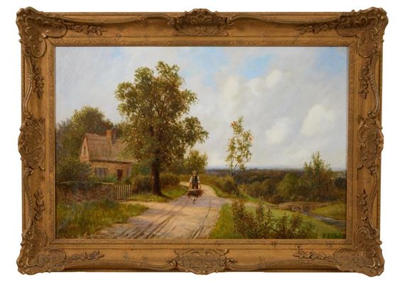Octavius T. Clark | Landscape with Farmer (1899) | MutualArt