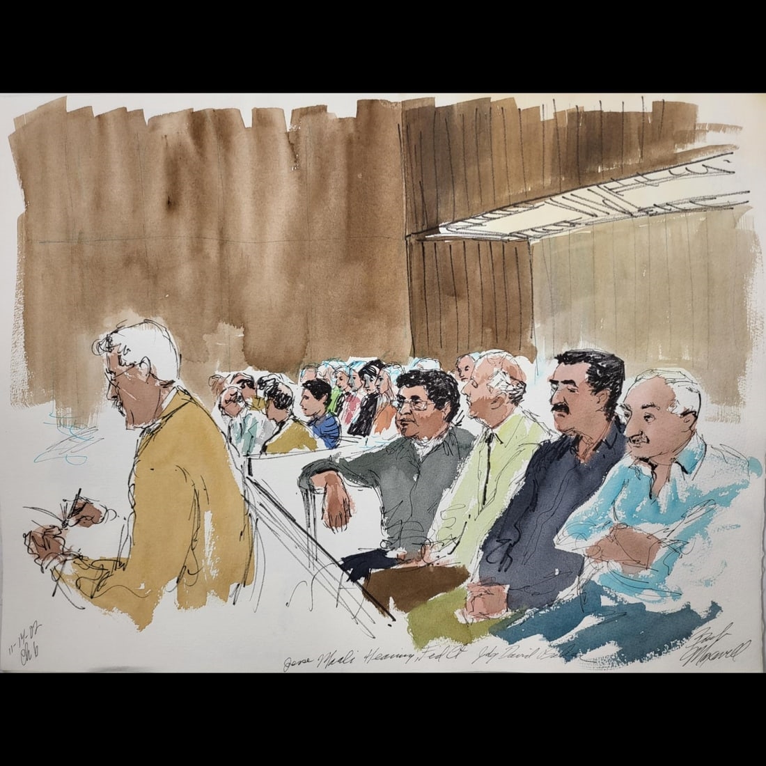 Barbara Maxwell | Set Of 11 Watercolor Courtroom Scene Paintings ...