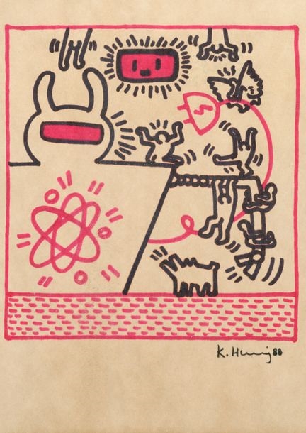 Keith Haring | Keith HARING (1958-1990) 1988 Marker on paper Signed and ...