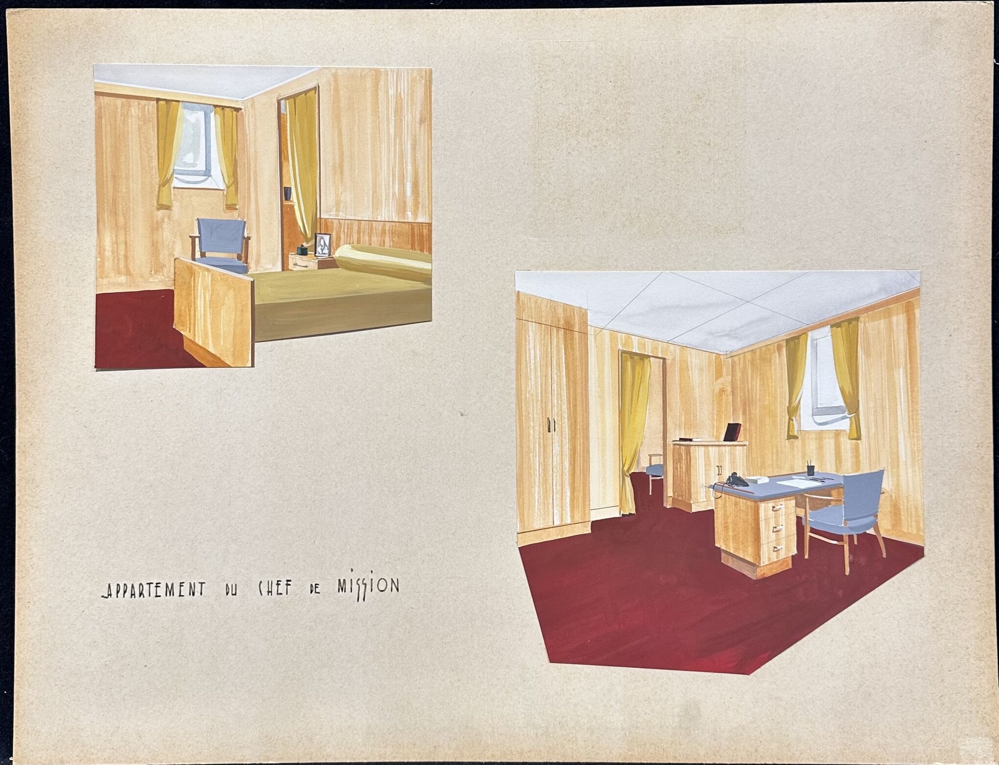 René Goulet | pour les Ateliers H GOULET décorateur Appartement du chef ...