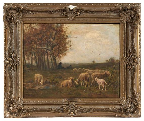 Albert Charpin | Shepherd and his sheep | MutualArt