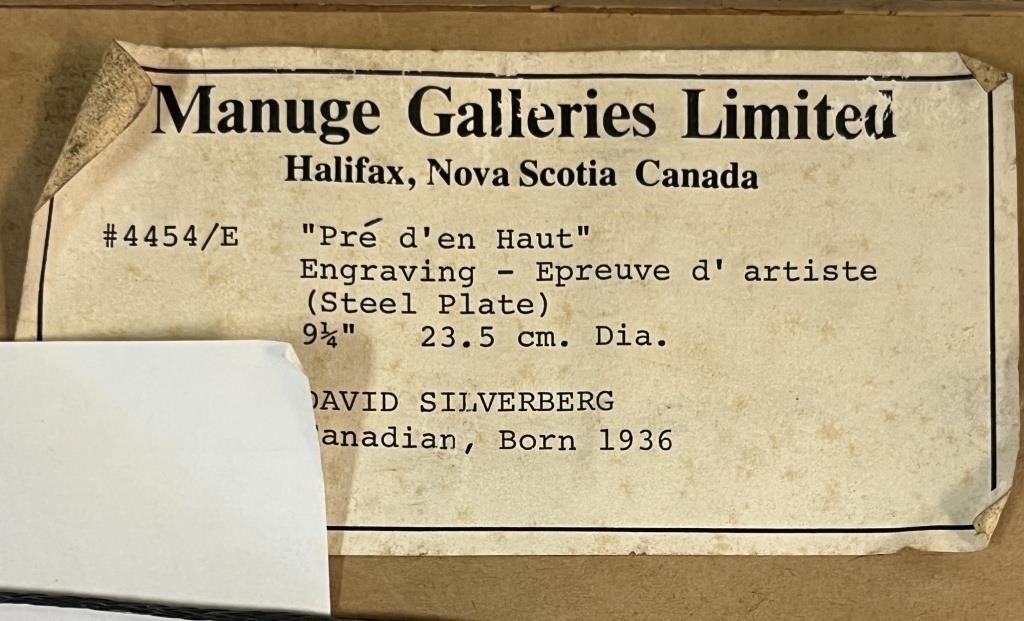 David Silverberg | DAVID SILVERBERG - PRE D'EN HAUT - ARTIST PROOF ...