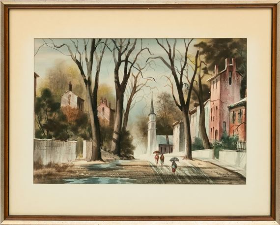 Edward Basker | South Bend Street Scene (1970) | MutualArt
