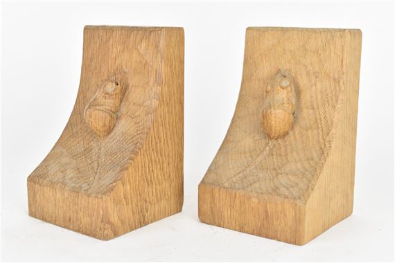 Robert Thompson | A pair of English oak bookends | MutualArt
