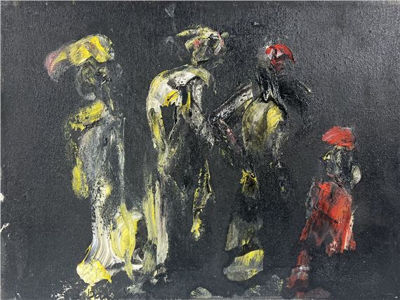 Bernard Damiano | Personnages sur fond noir (1998) | MutualArt