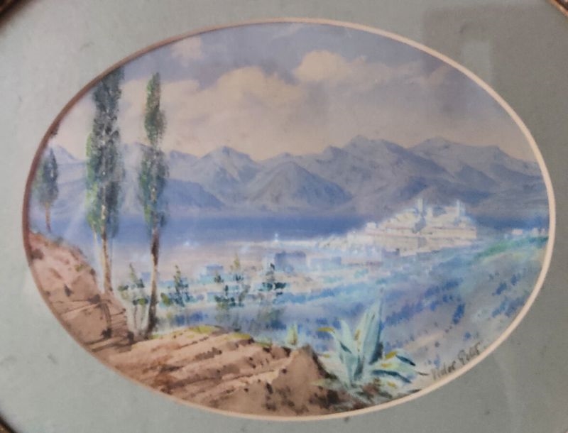 Victor Petit | View of a town in the valley | MutualArt