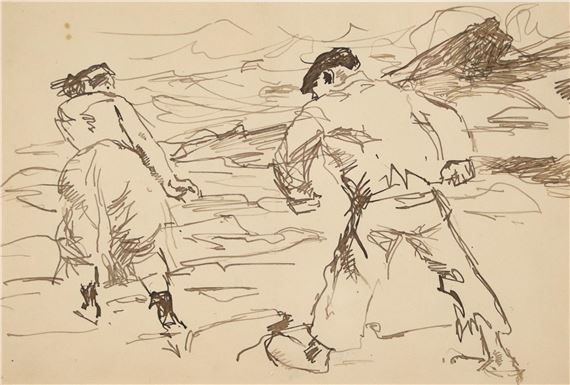 Lucien Joseph Simon | Couple de bretons marchant | MutualArt