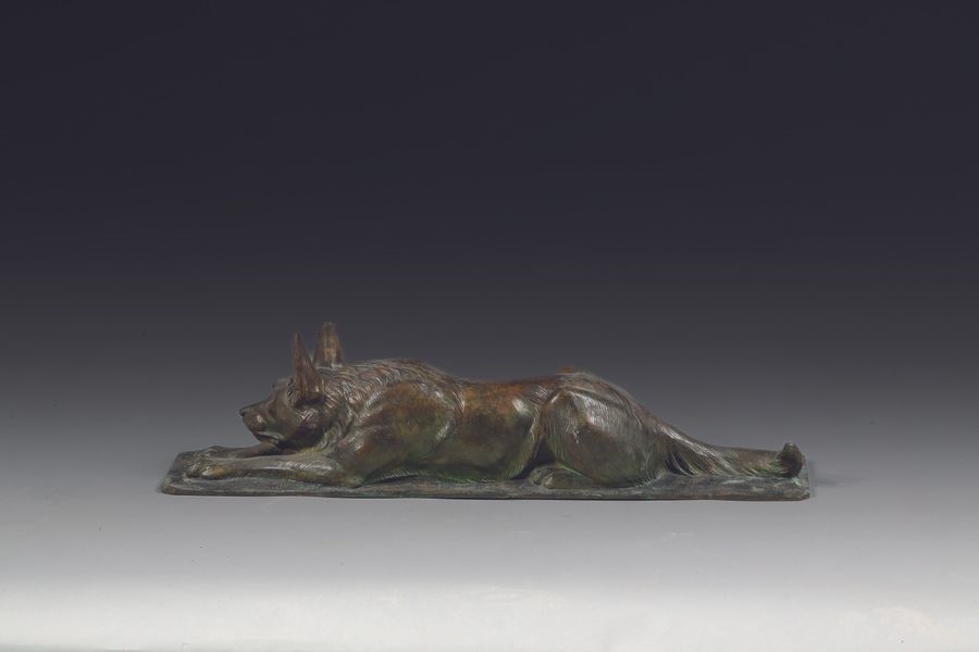 Louis Carvin | Reclining German shepherd | MutualArt