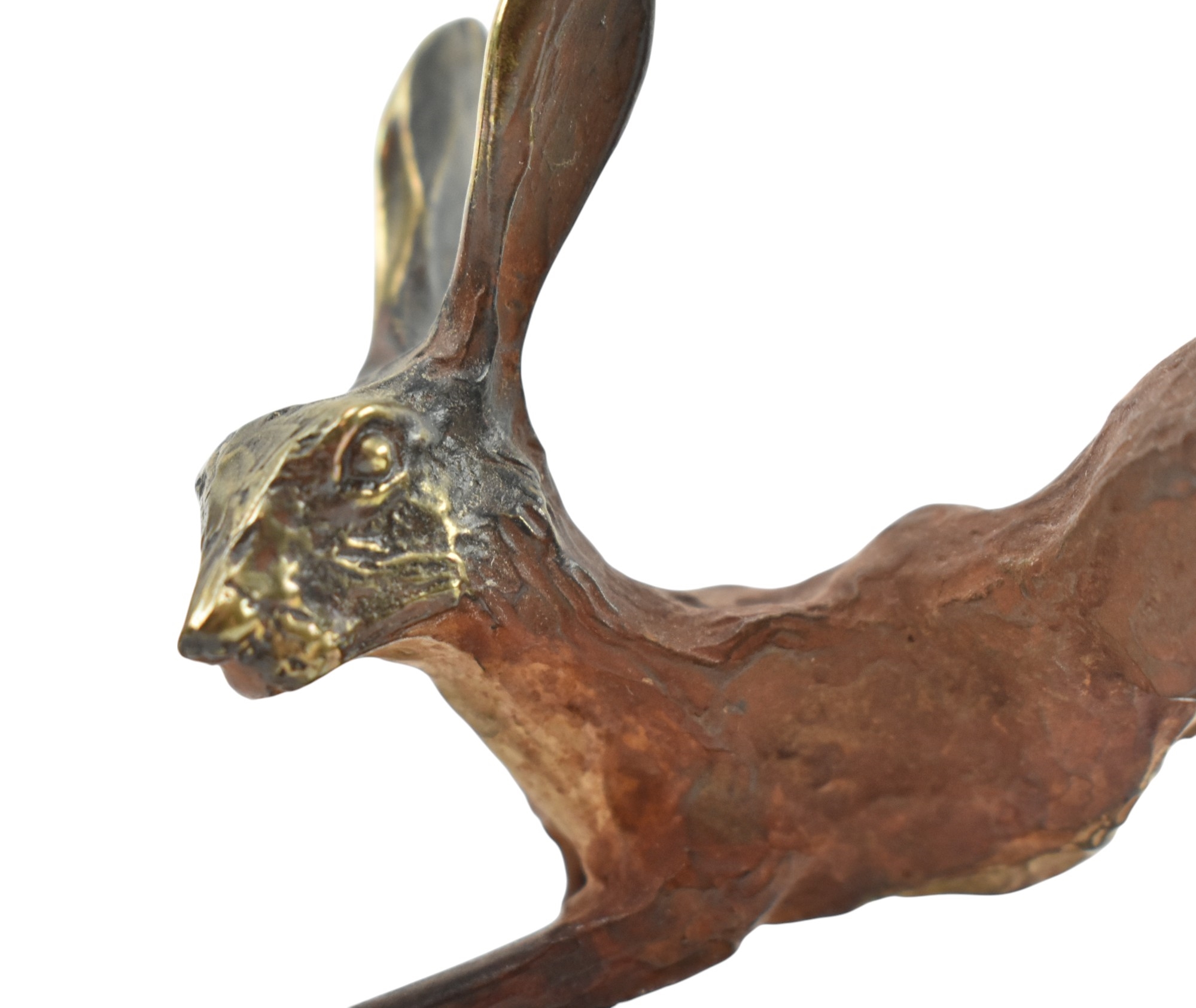 Michael Storey | TWO PATINATED BRONZE HARE SCULPTURES | MutualArt