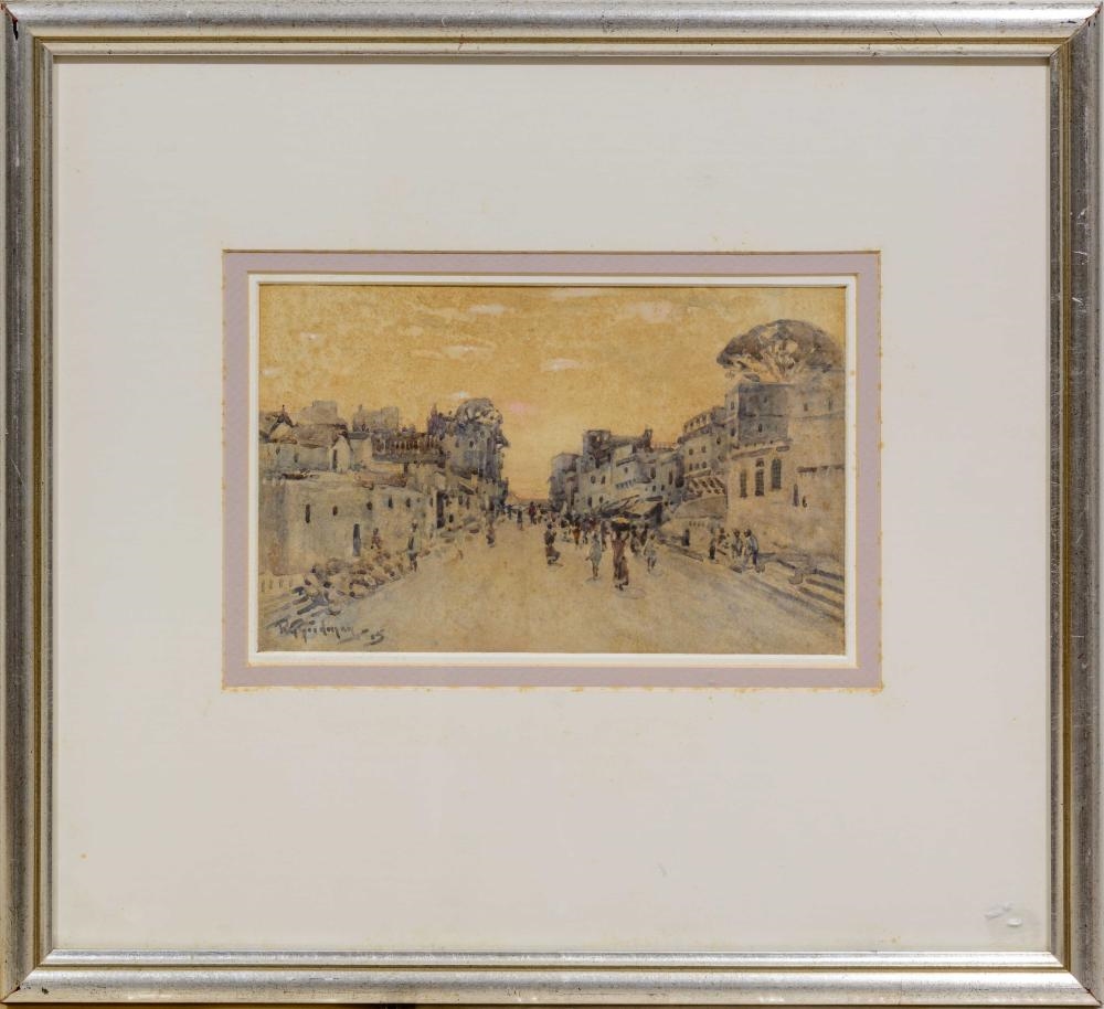 Robert Gwelo Goodman | Street Scene with Figures (1915) | MutualArt