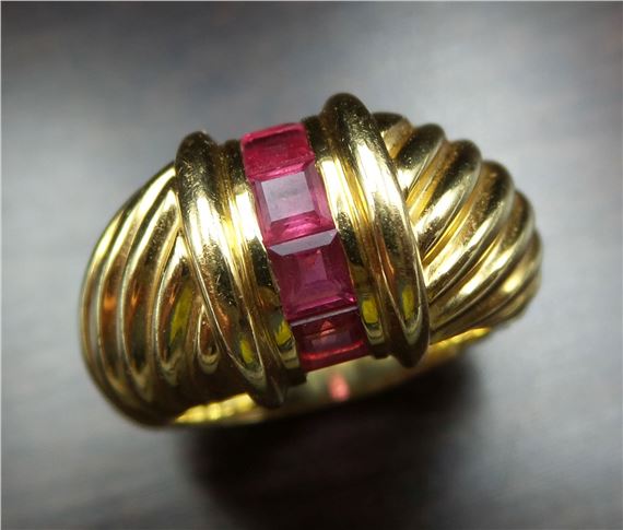 David Yurman | Rare Vintage DAVID YURMAN 18K Gold & Ruby Dome Ring ...