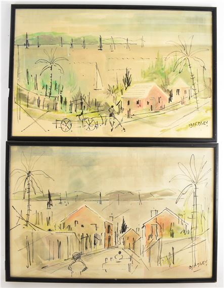 Alfred Birdsey | pair of watercolour landscapes of Bermuda | MutualArt