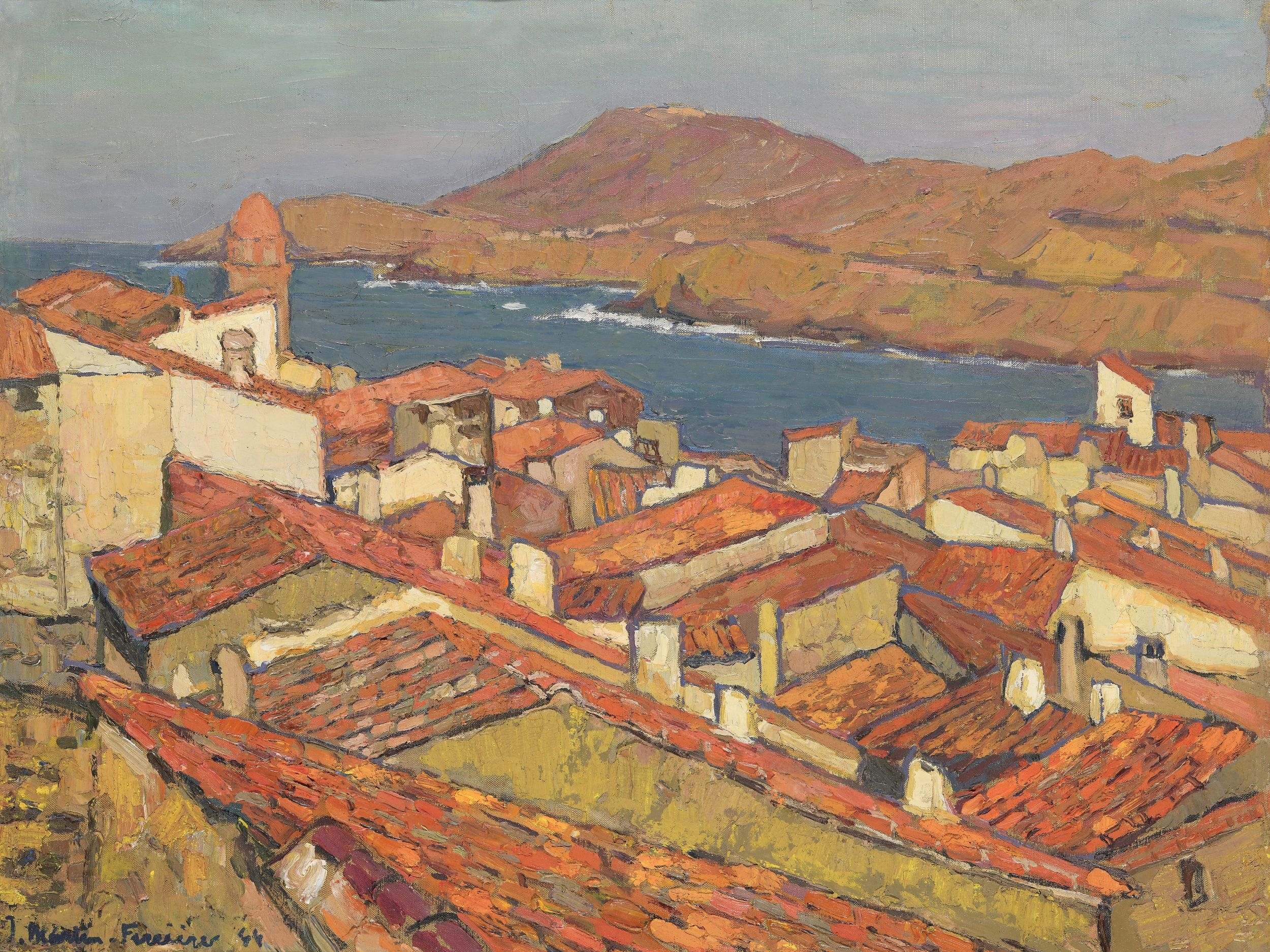 Jacques Martin-Ferrières | Les toits de Collioure, 1944 (1944) | MutualArt