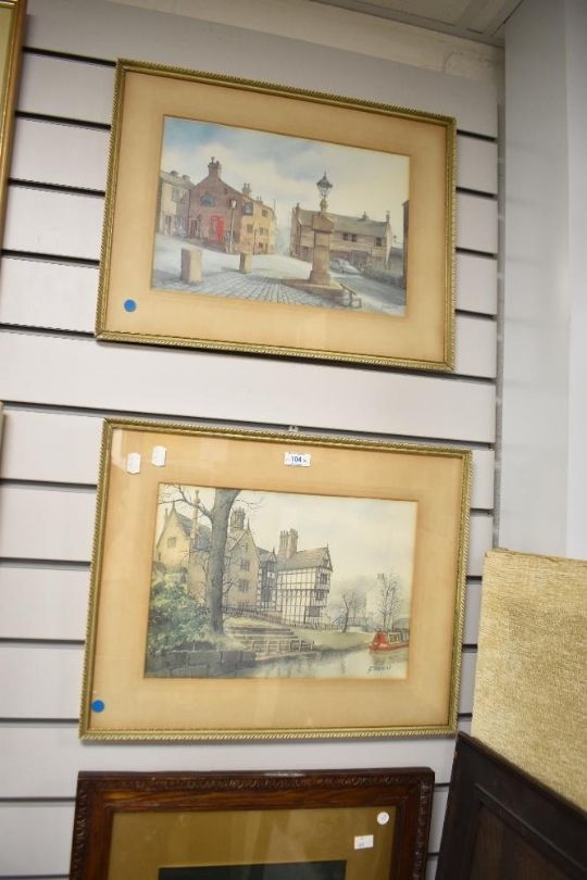 G. Taylor | watercolour print depicting a house beside a canal | MutualArt