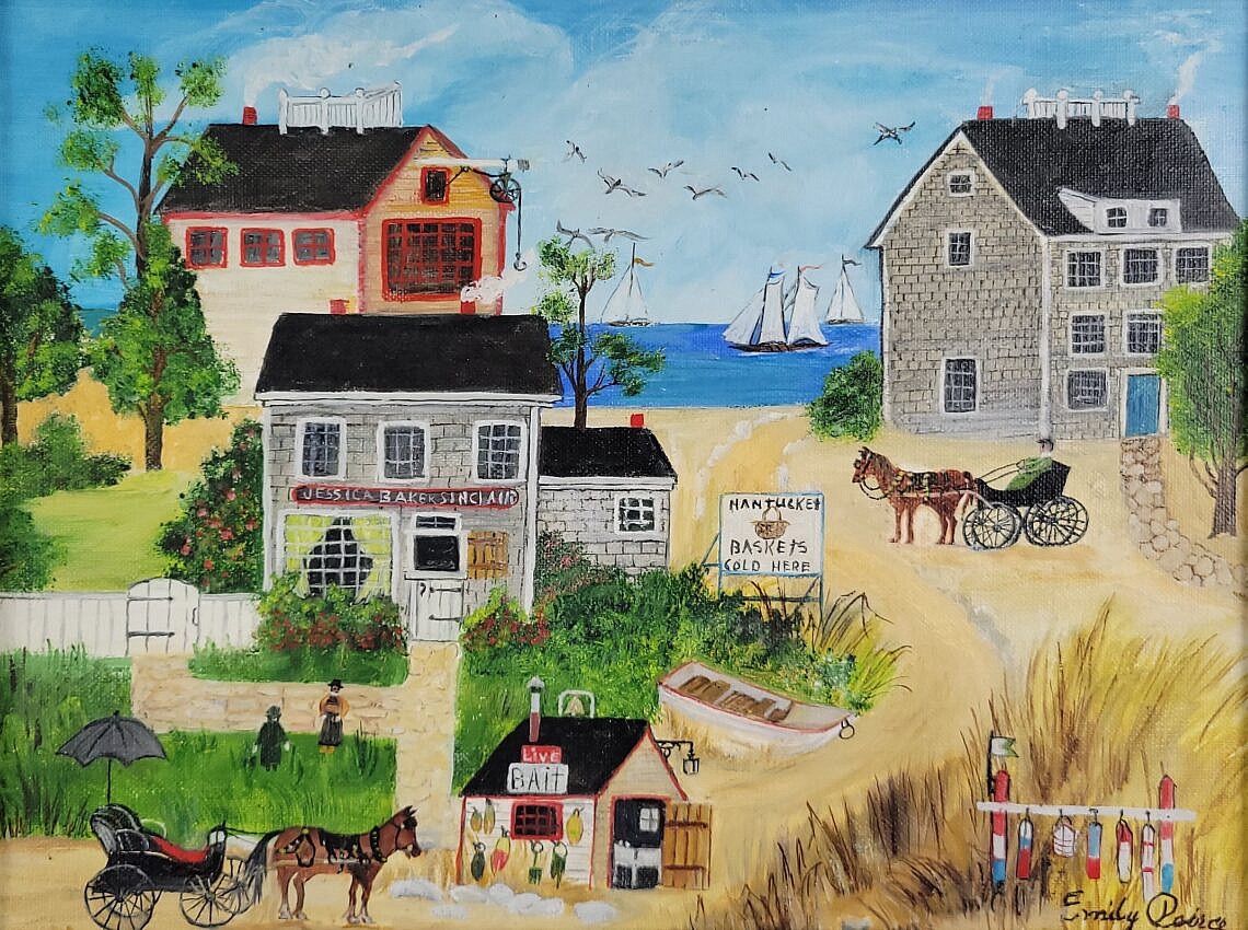 Charles Wysocki | Vintage Emily Pierce Nantucket Folk Art Painting ...