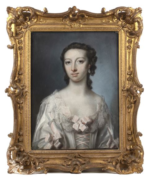 Francis Cotes | Portrait of a Lady in a Gold Gown (Circa 1770) | MutualArt