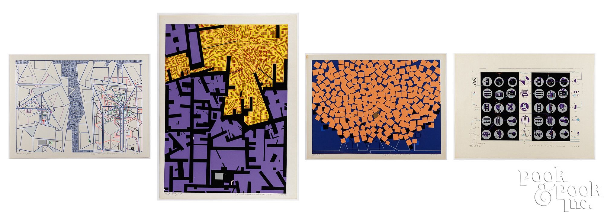 Risaburo Kimura | Risaburo Kimura four City lithographs (1968) | MutualArt