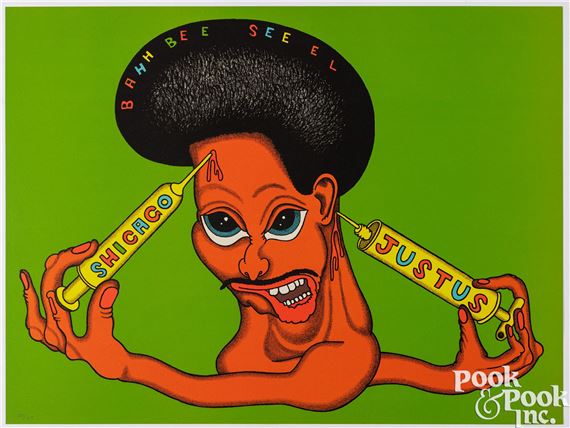 Peter Saul | Peter Saul lithograph Shicago Justus (1971) | MutualArt