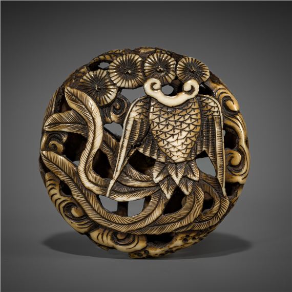 Japanese School, 19th Century | A FINE ANTLER RYUSA MANJU NETSUKE ...