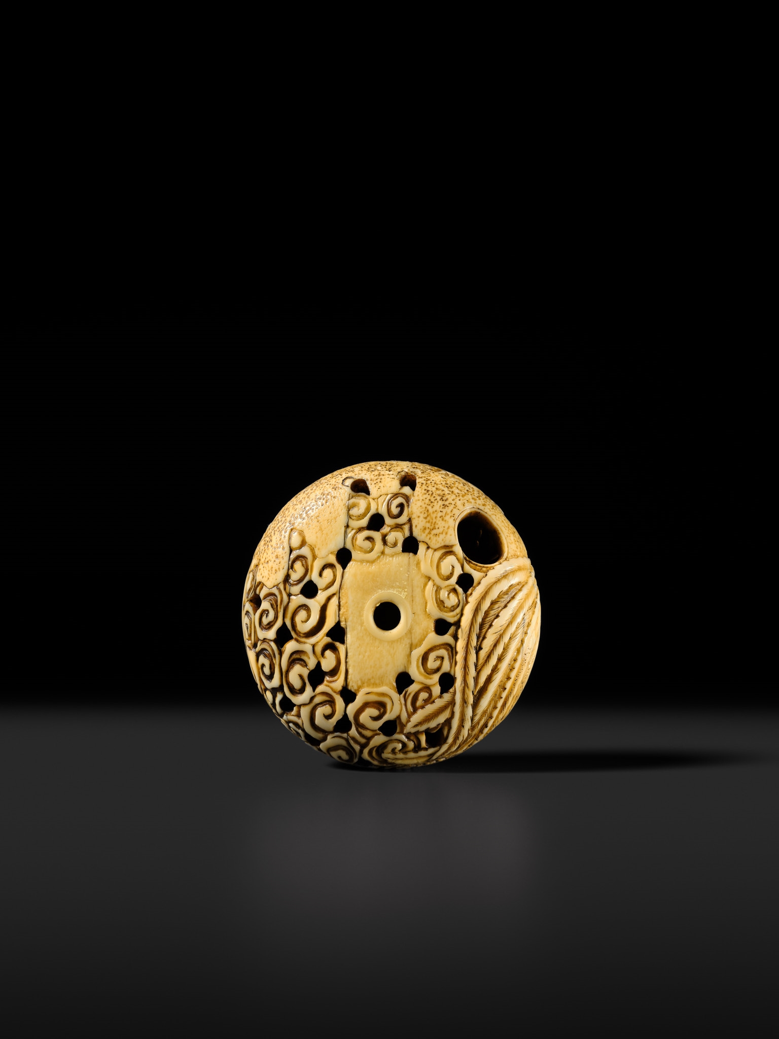 Walrus Tusk | A LARGE AND RARE WALRUS TUSK RYUSA MANJU NETSUKE ...