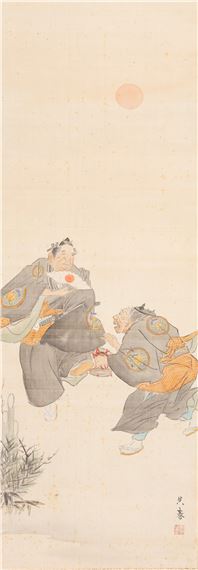 Takarai Kikaku | A SCROLL PAINTING OF MANZAI PERFORMERS | MutualArt