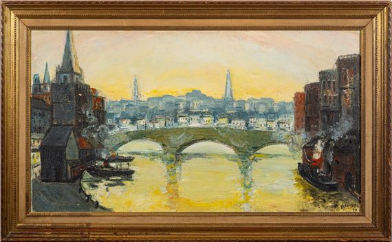 Barrington Tabb | View with the Bristol Bridge (1992) | MutualArt