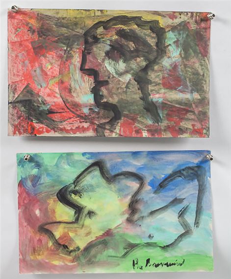 Rudi Baerwind | Zwei abstrakte Aquarelle | MutualArt