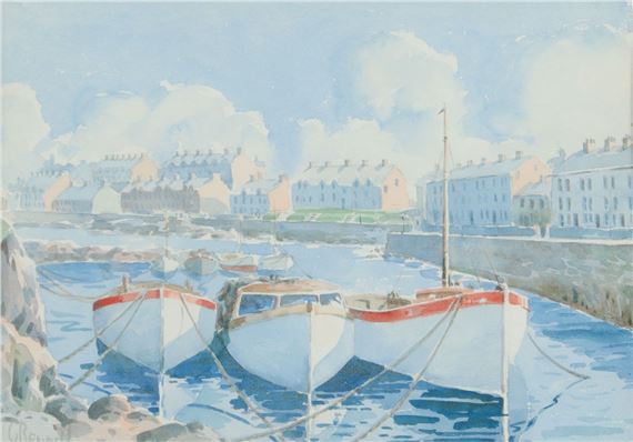 George Bennett | BOATS IN THE LONG HOLE BANGOR | MutualArt
