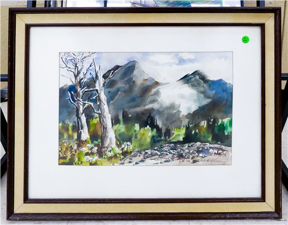 Jule Kullberg | Northwest Landscape Watercolor Framed 21x27 | MutualArt