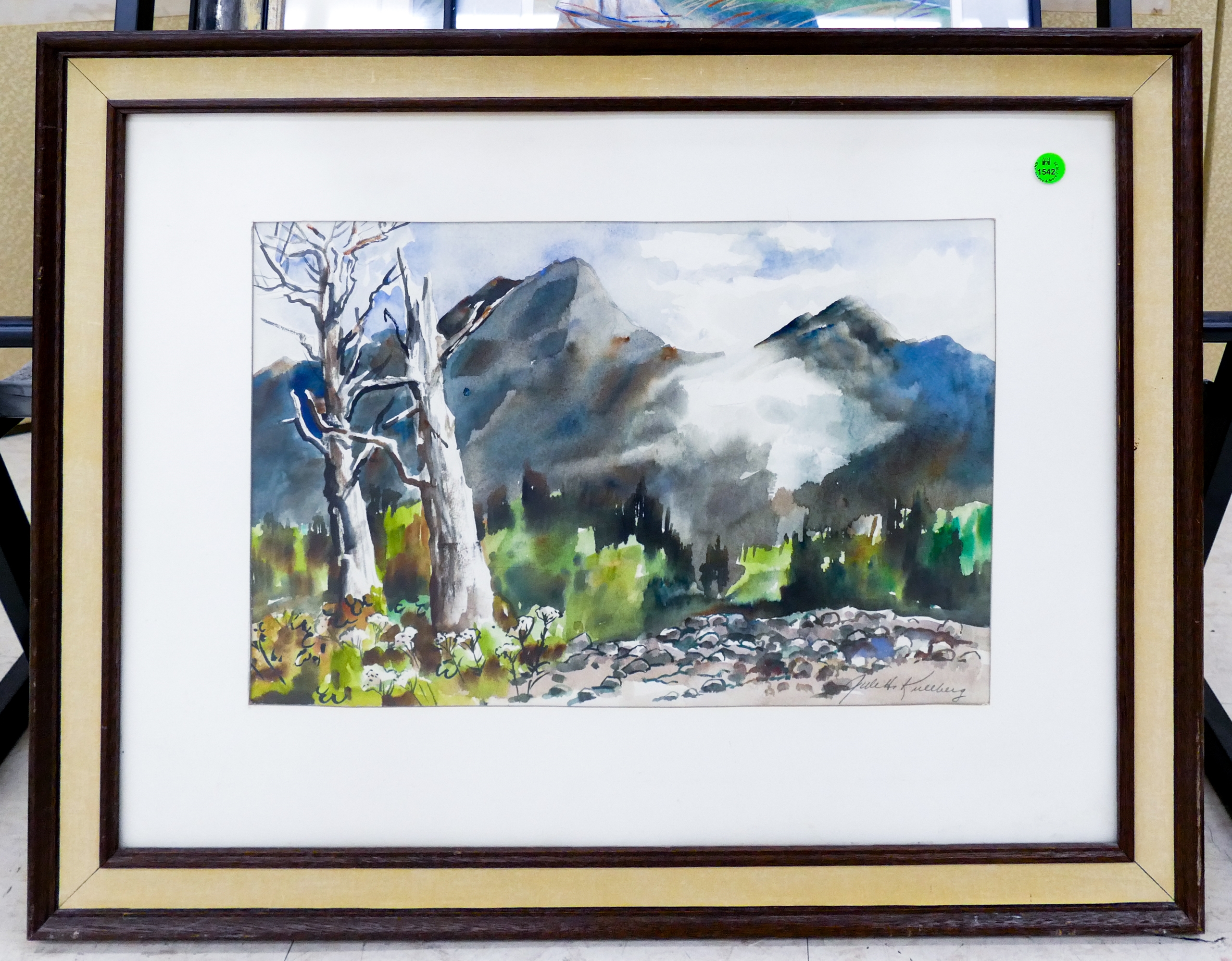 Jule Kullberg | Northwest Landscape Watercolor Framed 21x27 | MutualArt