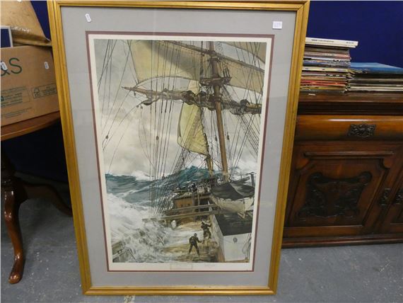 Montague Dawson | Large Montague Dawson pencil signed and gallery ...