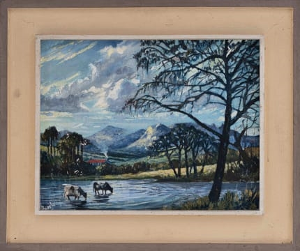 Robert Beverley Brooks | Cattle Watering in a Mountainous Landscape ...