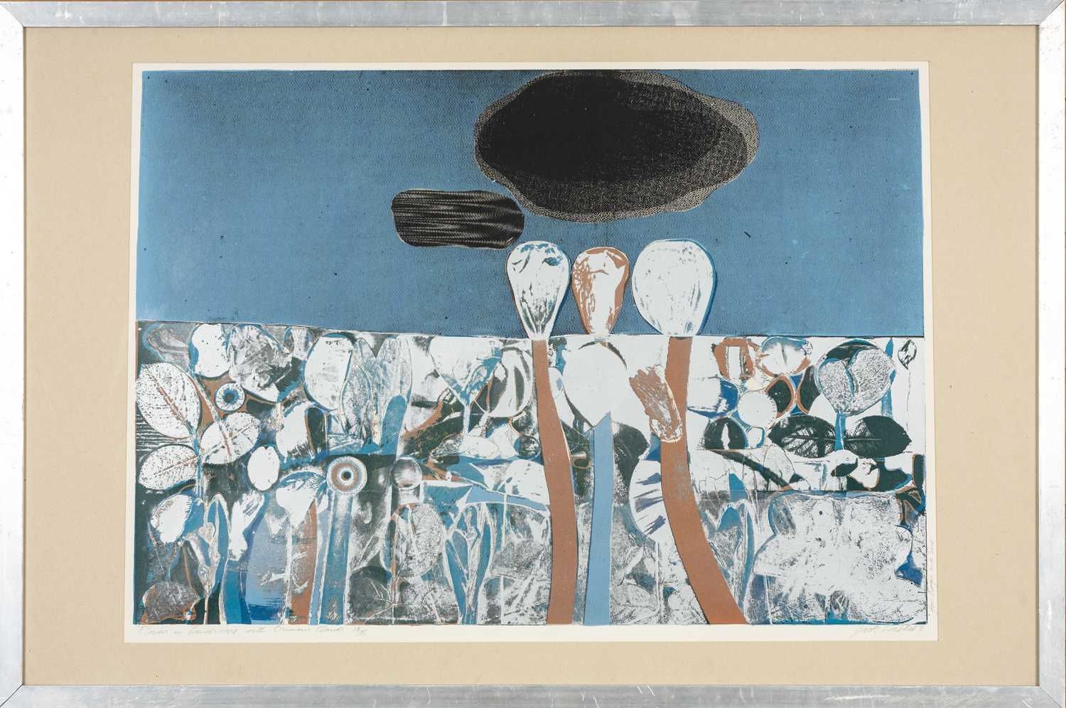 Jack Crabtree | Flowers in Landscape with Ominous Clouds (71) | MutualArt