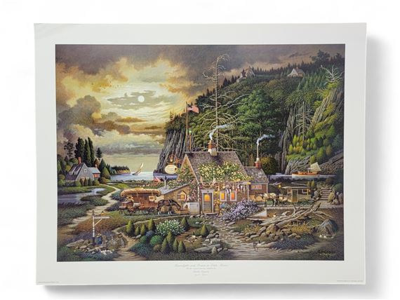 Charles Wysocki | Moonlight and Roses in Olde Maine | MutualArt