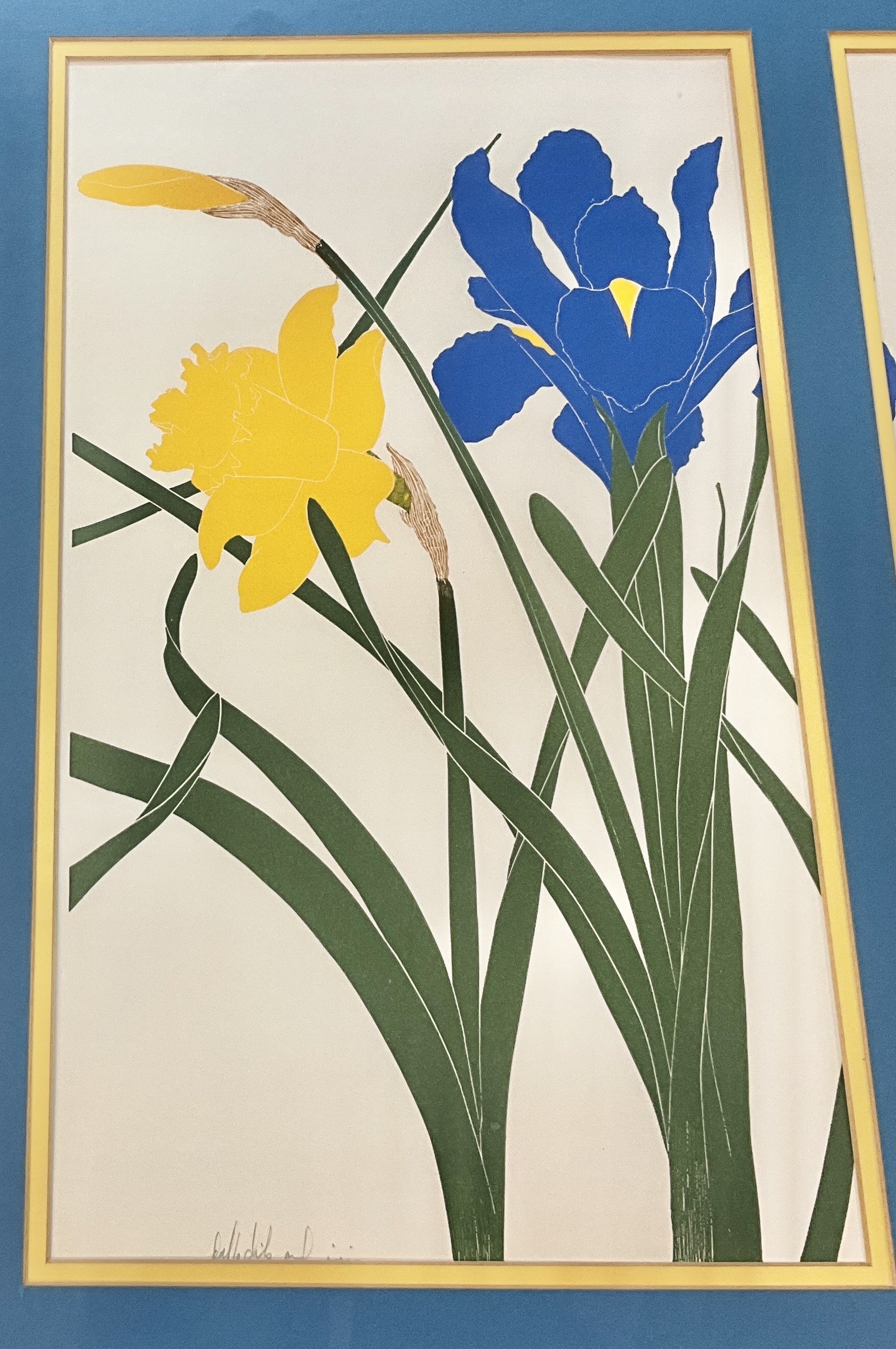 Henry Evans | SIGNED HENRY EVANS THREE PIECE DAFFODILS WOODCUT IN FRAME ...