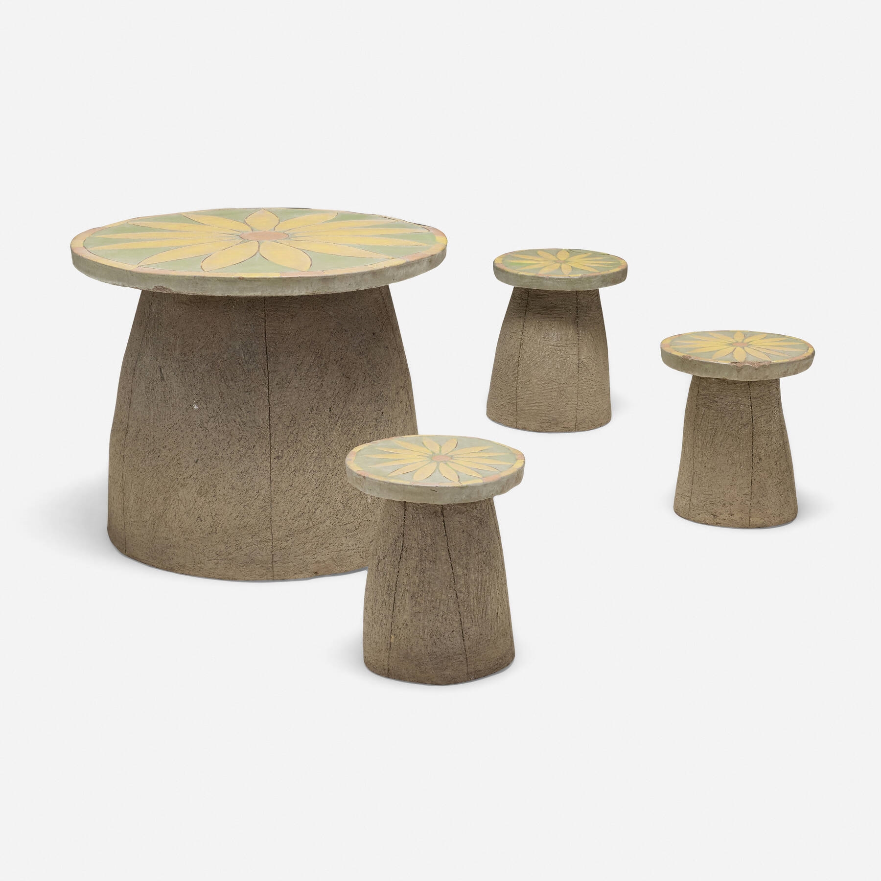 Stan Bitters | Mushroom table and three stools | MutualArt
