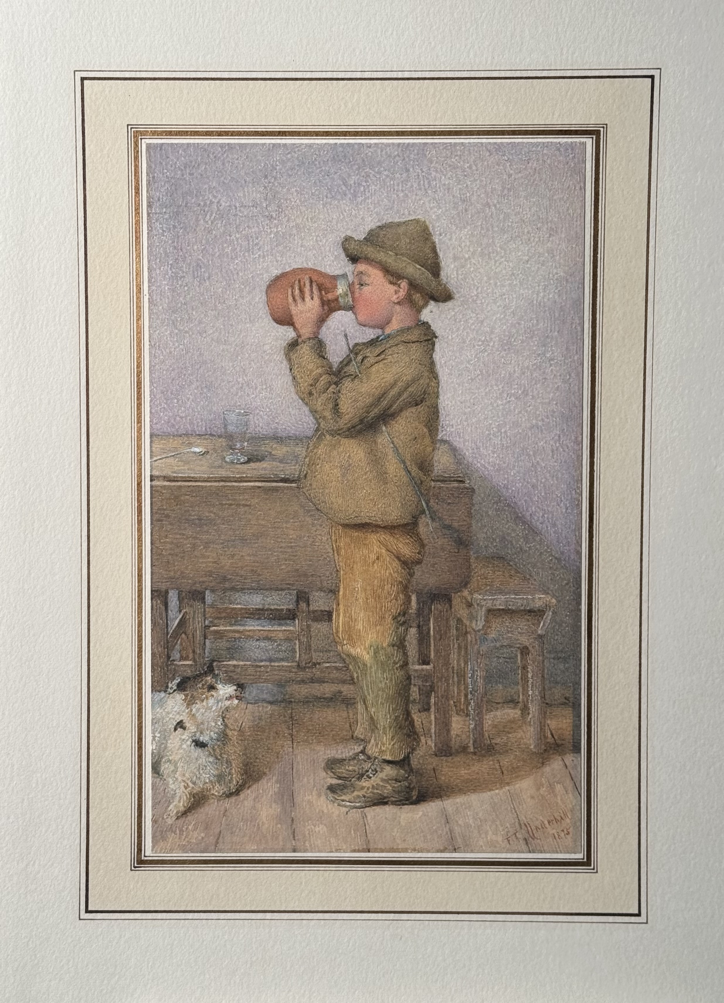 Frederick Taylor Underhill | Boy drinking his fill | MutualArt