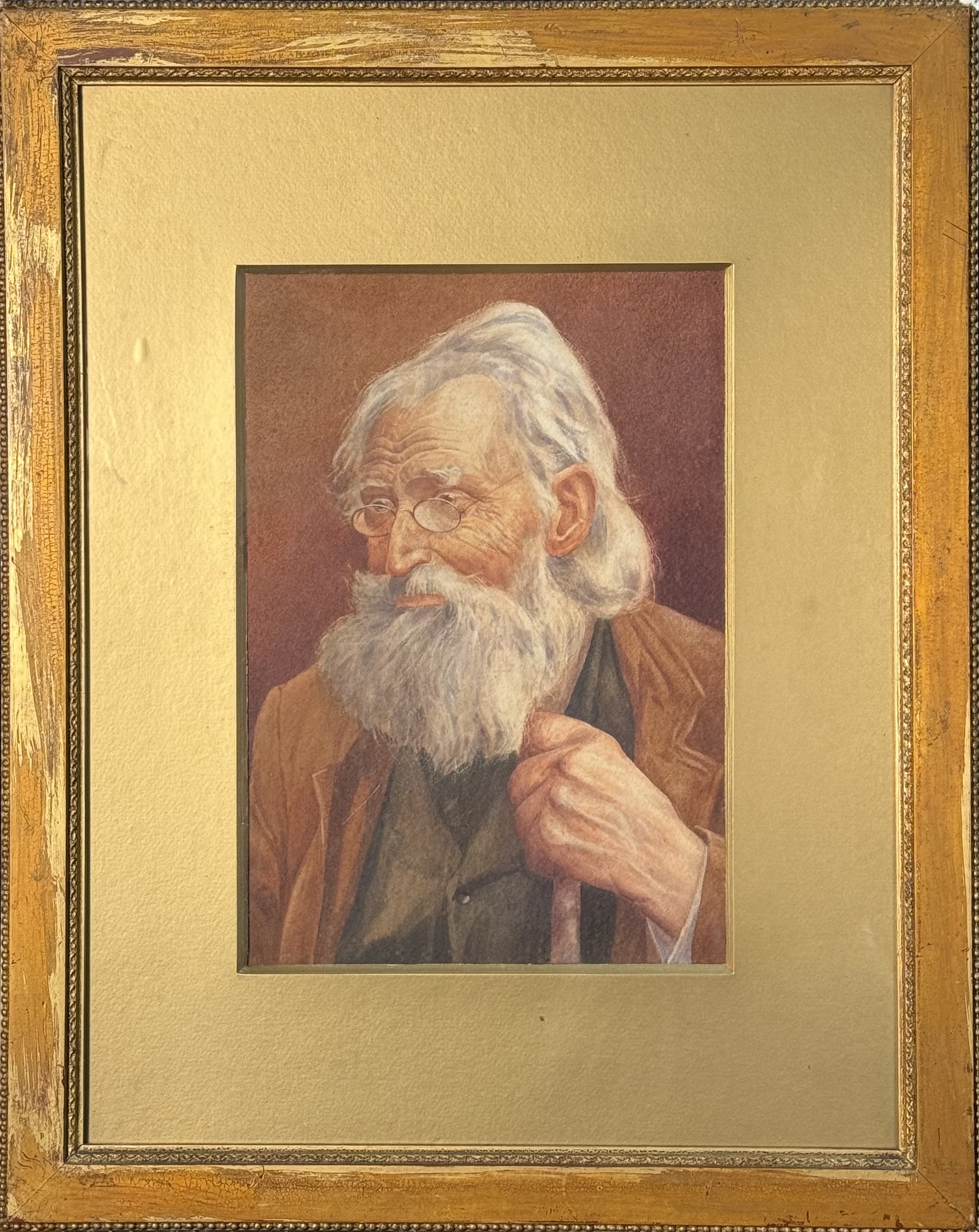 Edwin Harris | Portrait of an elderly man | MutualArt