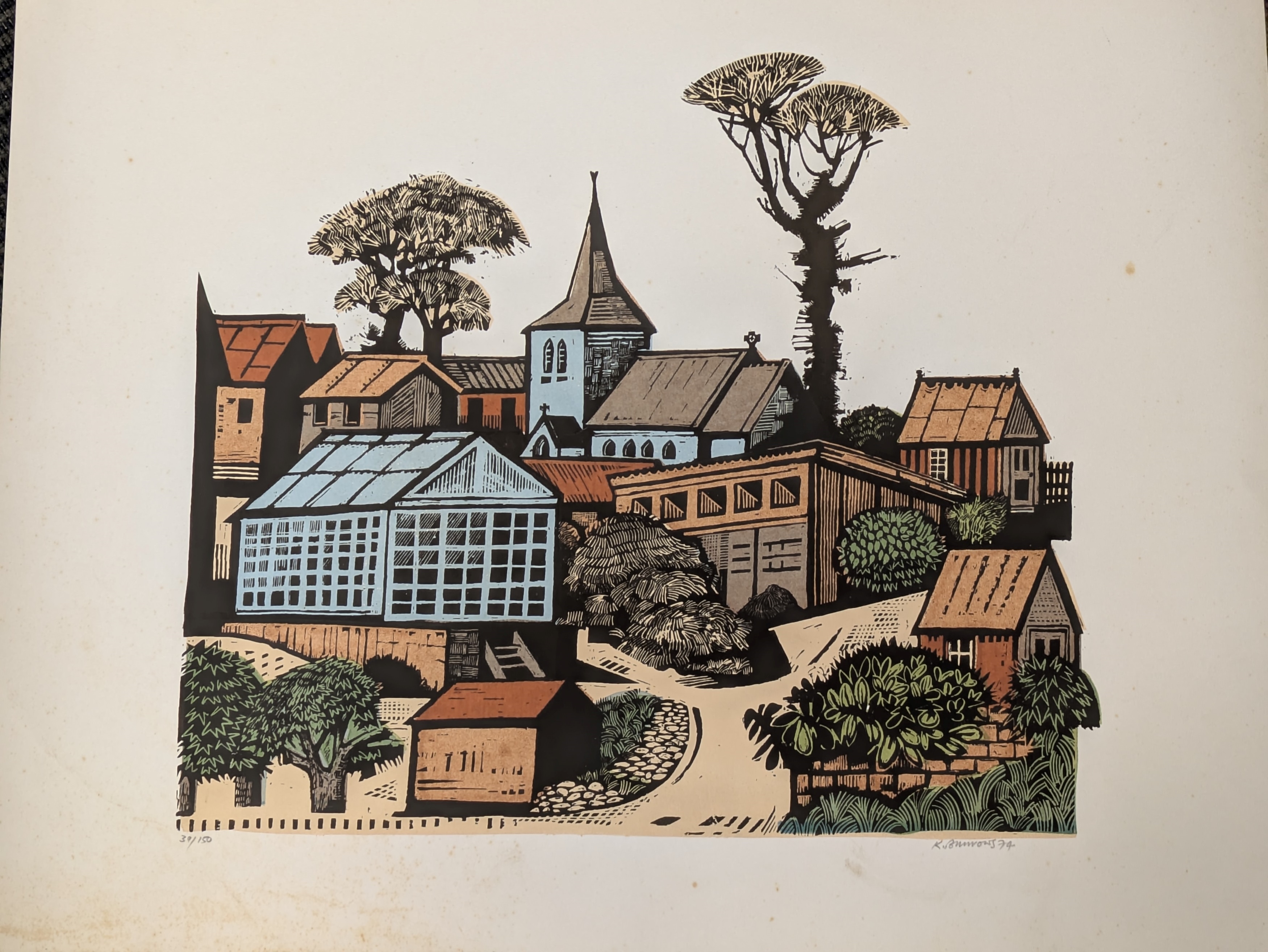 Kenn Burrows | Village scene | MutualArt