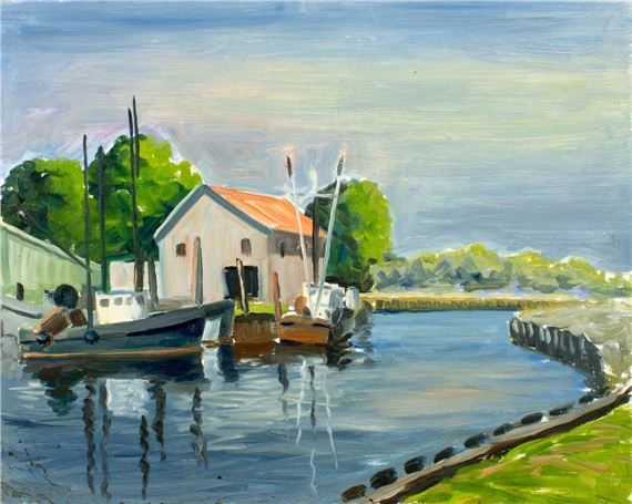 George Holloway | Harbor Scene with Boats | MutualArt