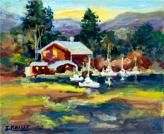 John Reilly | Harbor Scene with Boats | MutualArt