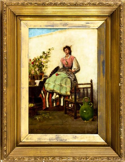Joseph Edward Homerville Hague | Woman Resting in Courtyard (1891 ...
