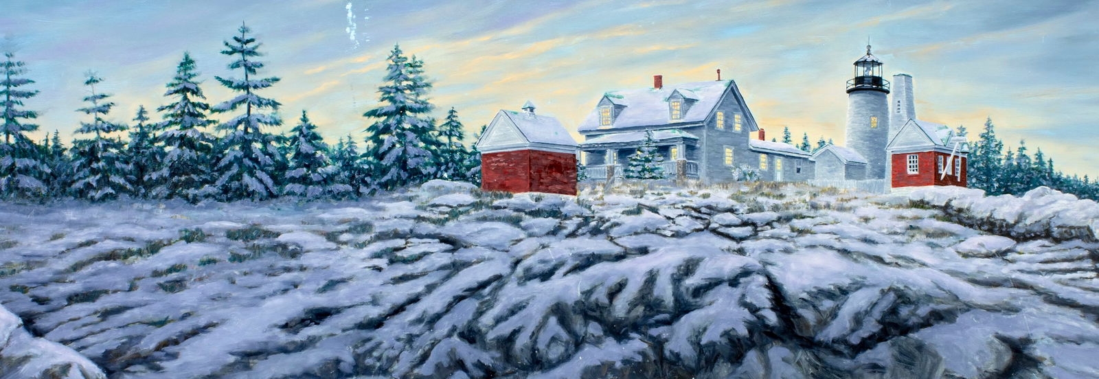 Glen Fortune Banse | Winter Landscape with Lighthouse | MutualArt