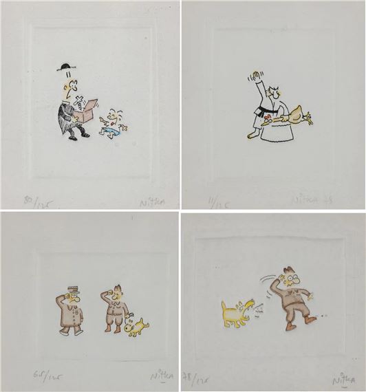Louis Nitka | CZTERY GRAFIKI SATYRYCZNE (1978) | MutualArt