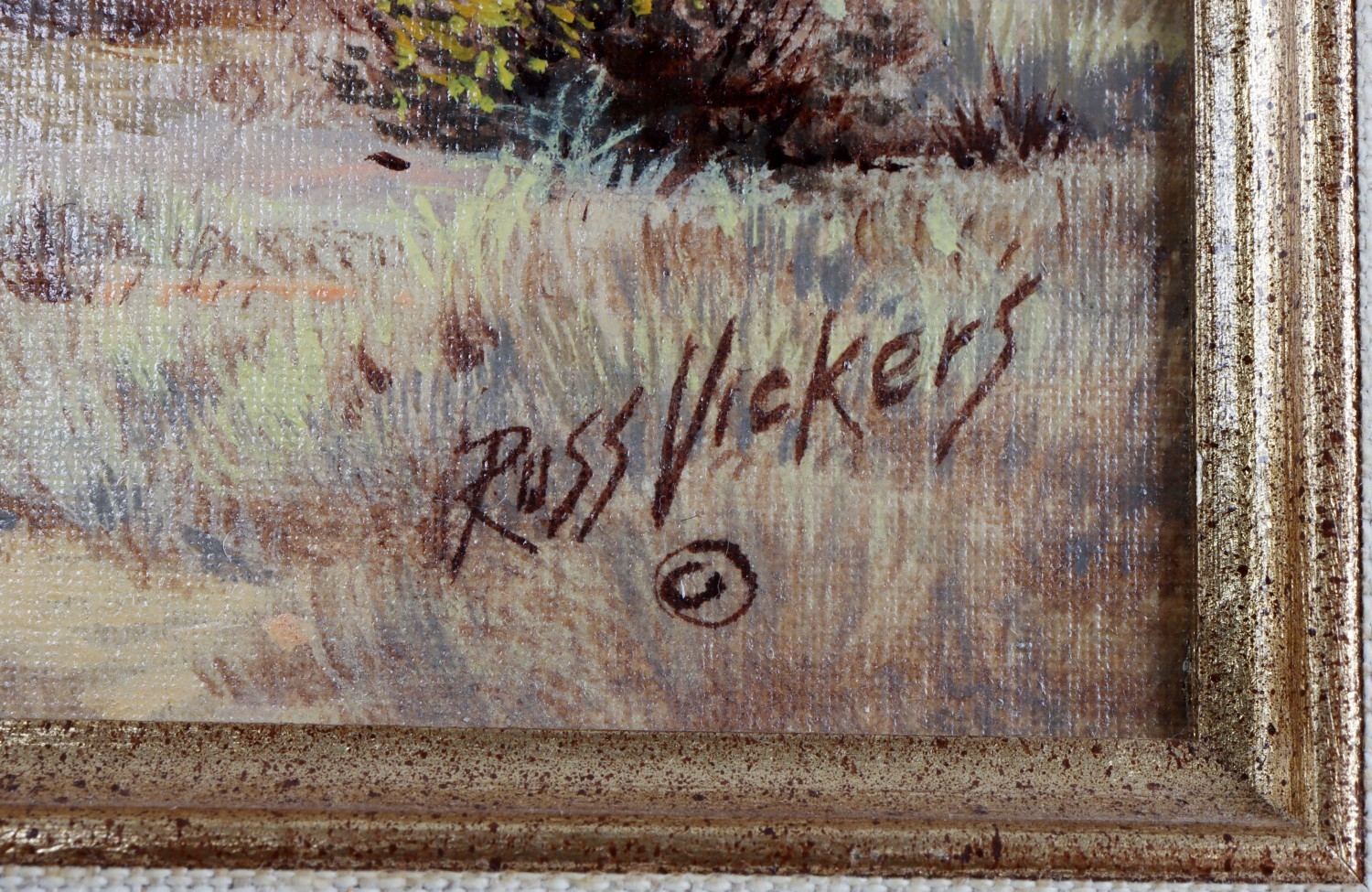 Russ Vickers | RUSS VICKERS COWBOY TRAIL PAINTING | MutualArt
